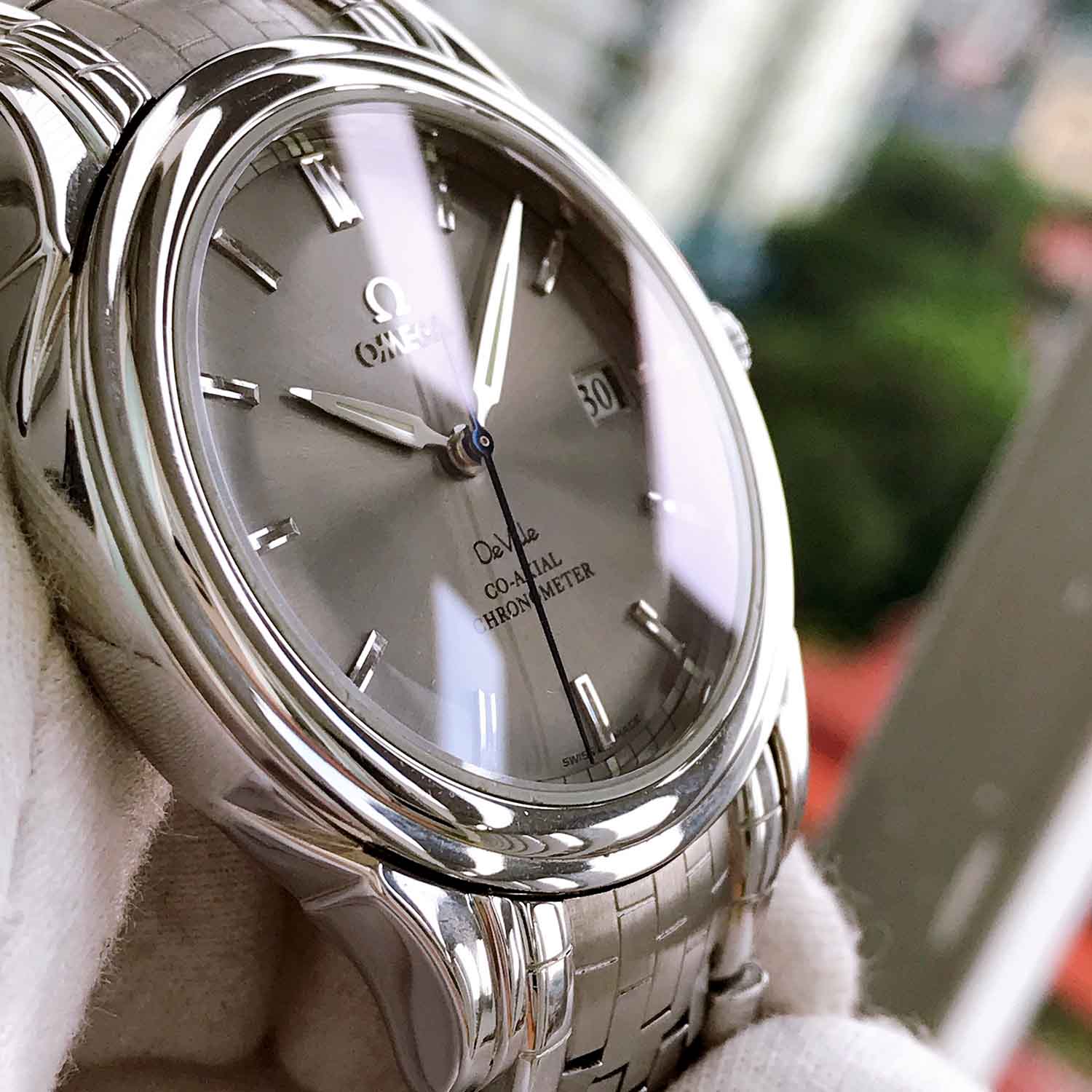 Omega Deville Vảy rồng 48314031 used dây kim loại